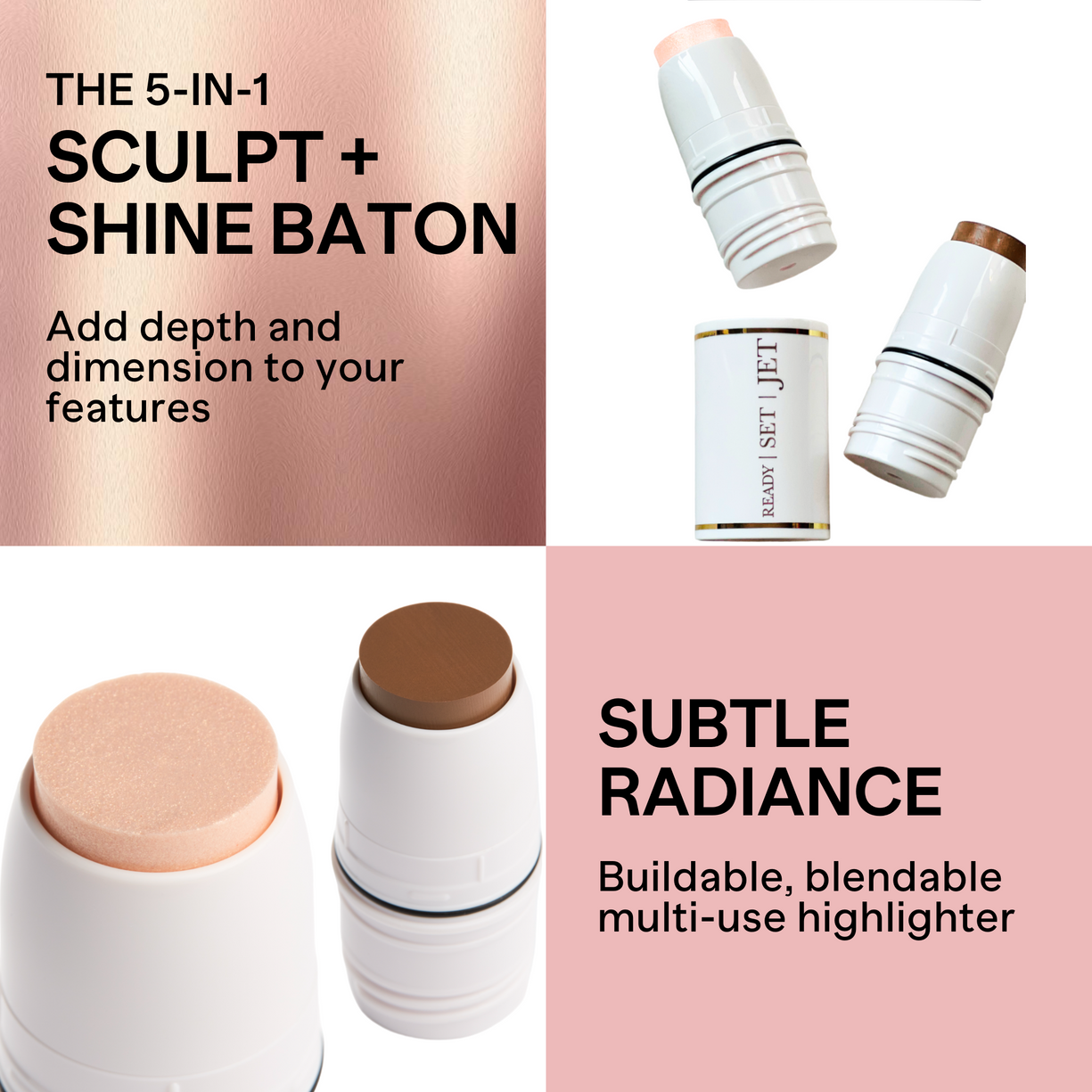 4 in 1 Sculpt and Shine Beauty Baton: Contour & Highlight On the Go ...