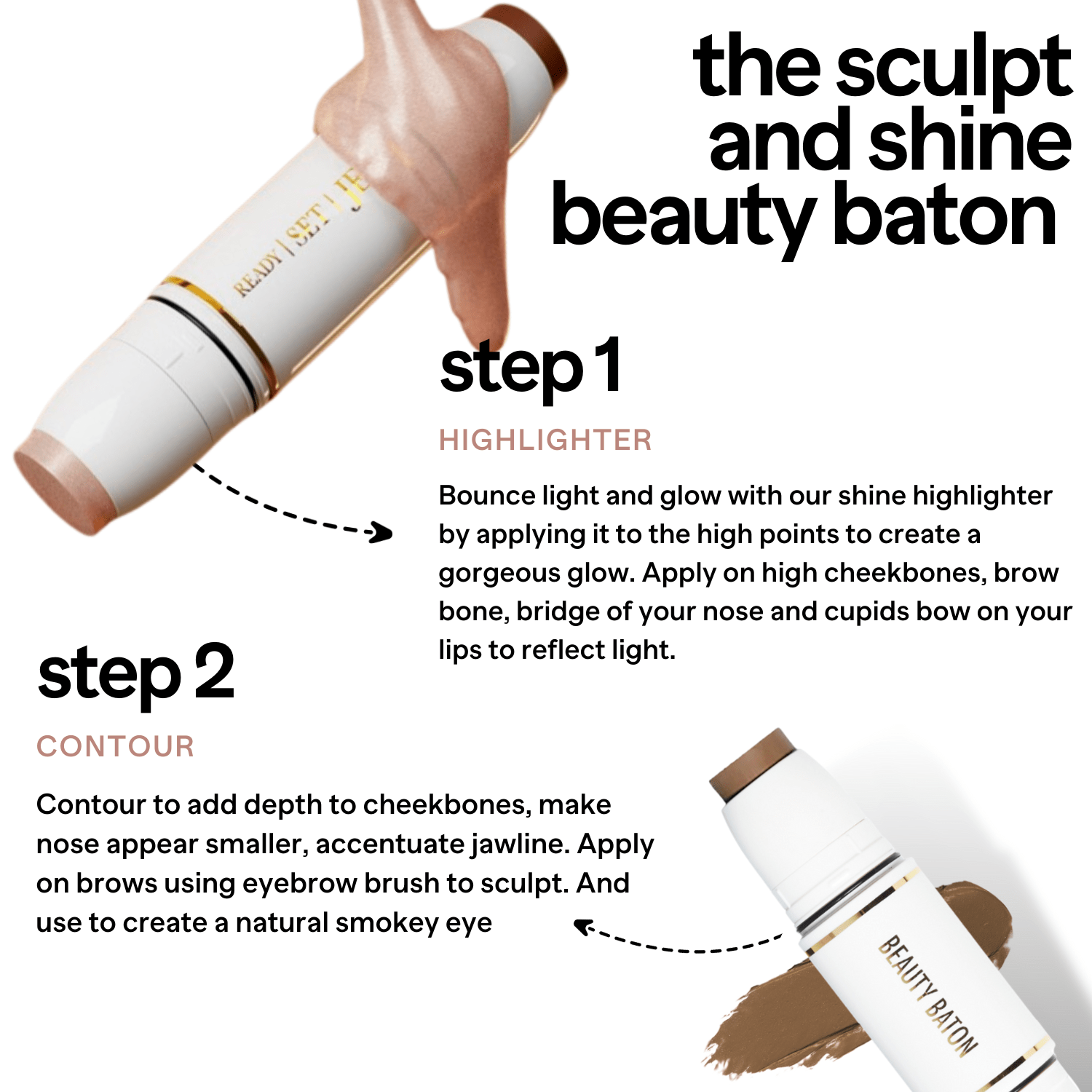 4 in 1 Sculpt and Shine Beauty Baton: Contour & Highlight On the Go ...